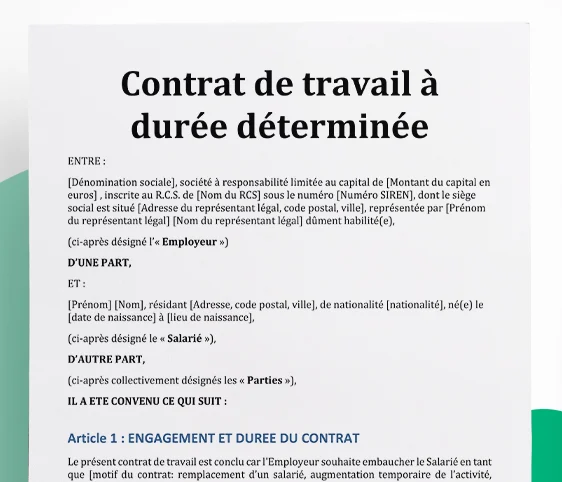 Modèle de contrat de CDD à télécharger